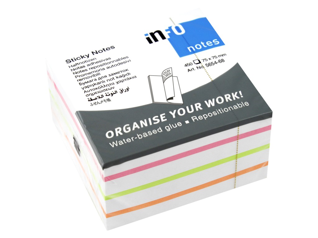 Cub notes adeziv 75 x 75 mm, 450 file, Info Notes | Aperta